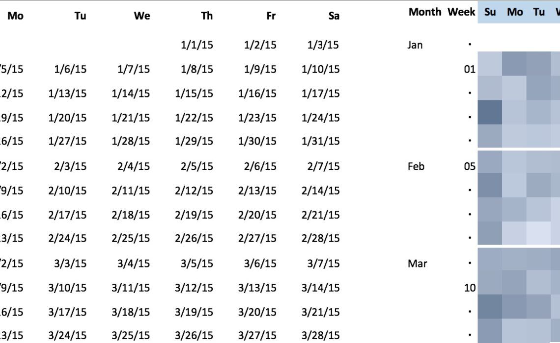 Calendar Heatmap in Excel - PolicyViz